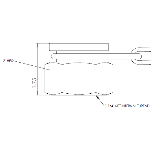 1.25" NPT Pipe Cap with Chain