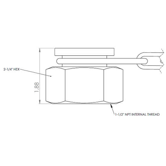 1.5" NPT Pipe Cap with Chain
